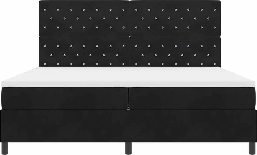 Postel s boxspringem s matrací s čelo Černý 200 x 200 cm samet 3339790