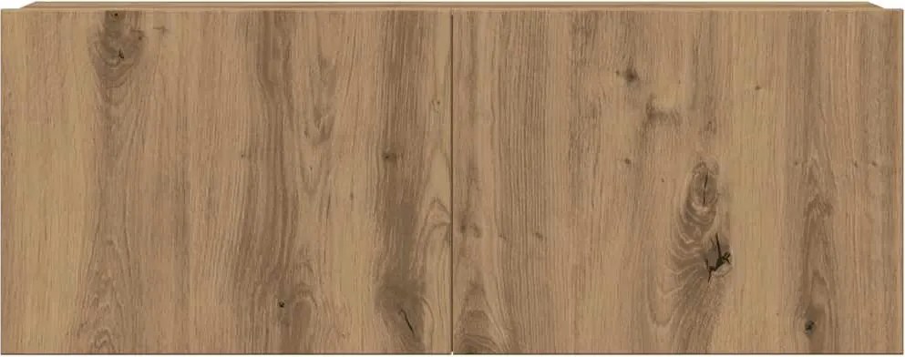 Sada 4 kusů nástěnné TV skříňka dub artisan kompozitní dřevo 3329156