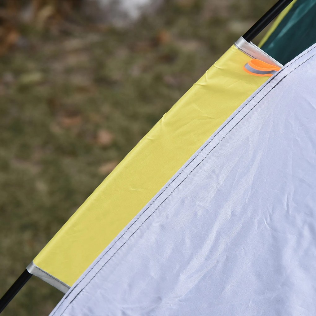 Outsunny kopulový stan pro 3 osoby polyester zelený 205x195x135cm kolíky | Aosom