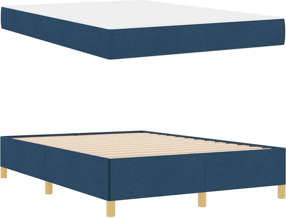 Rám postele Modrá 140 x 200 cm textil 3398947
