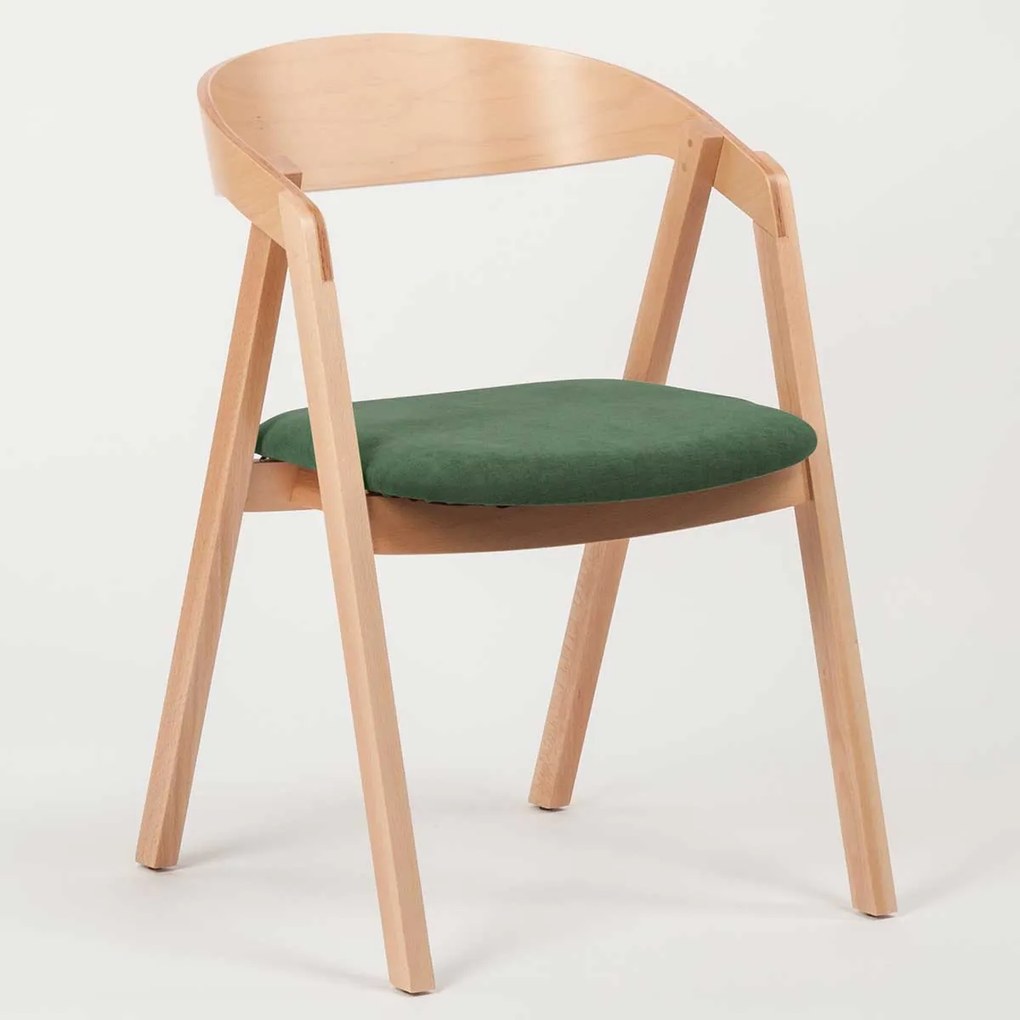 Stima bukové křesílko GURU s čalouněným sedákem buk LUX bordo 15