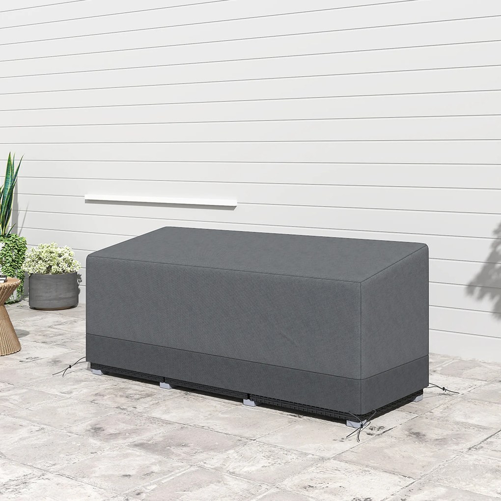 Outsunny Ochranný kryt pro zahradní nábytek Ziměodolný voděodolný kryt Anti-UV 600D Oxford tkanina 190,5 x 72 x 76cm Světle šedá barva