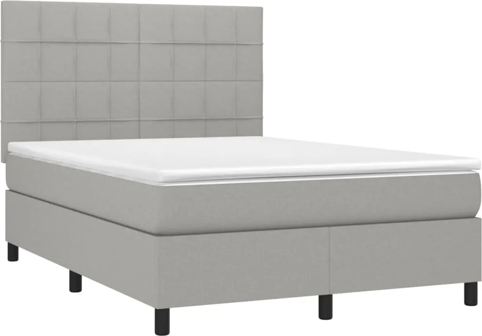 Box spring postel s matrací světle šedá 140 x 190 cm textil 3141769