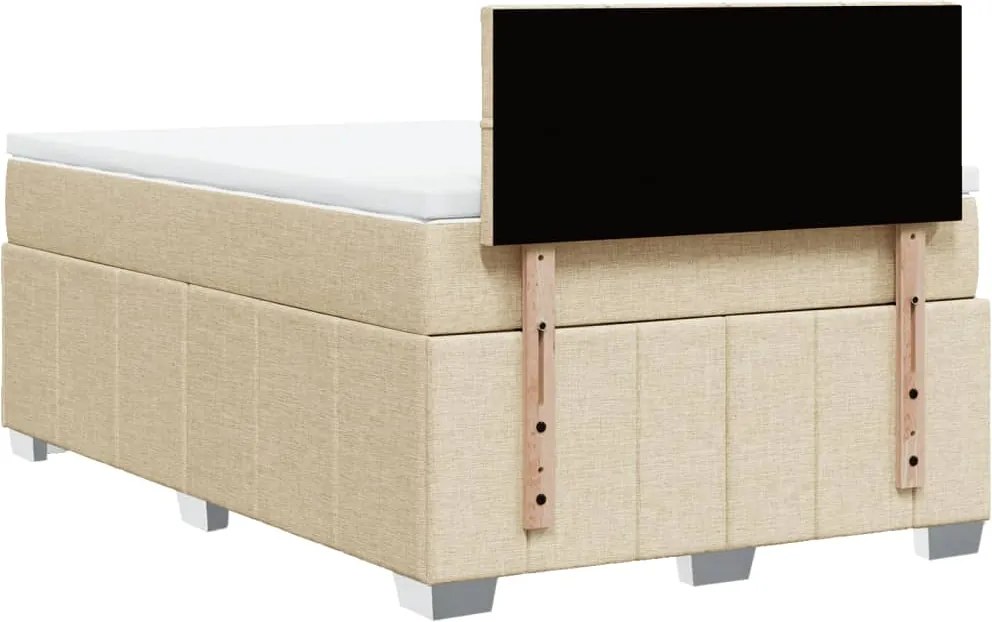 Box spring postel s matrací krémová 120x190 cm textil 3287012