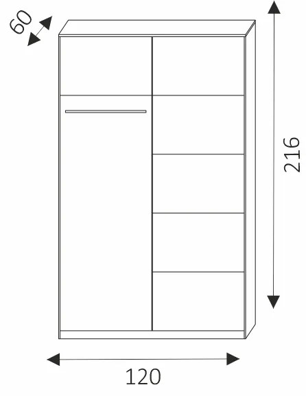 MAXIVA Šatní skříň - BELT 120, bílá/černá