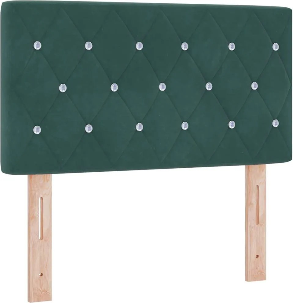 Postel s boxspringem s matrací Tmavě zelená 80 x 200 cm samet 3339071