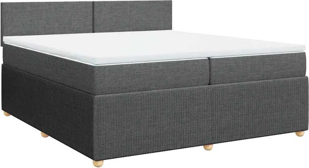 Box spring postel s matrací tmavě šedá 200x200 cm textil 3289857