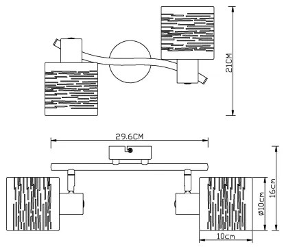 Globo 15342-2 - Bodové svítidlo TUNNO 2xE14/15W/230V