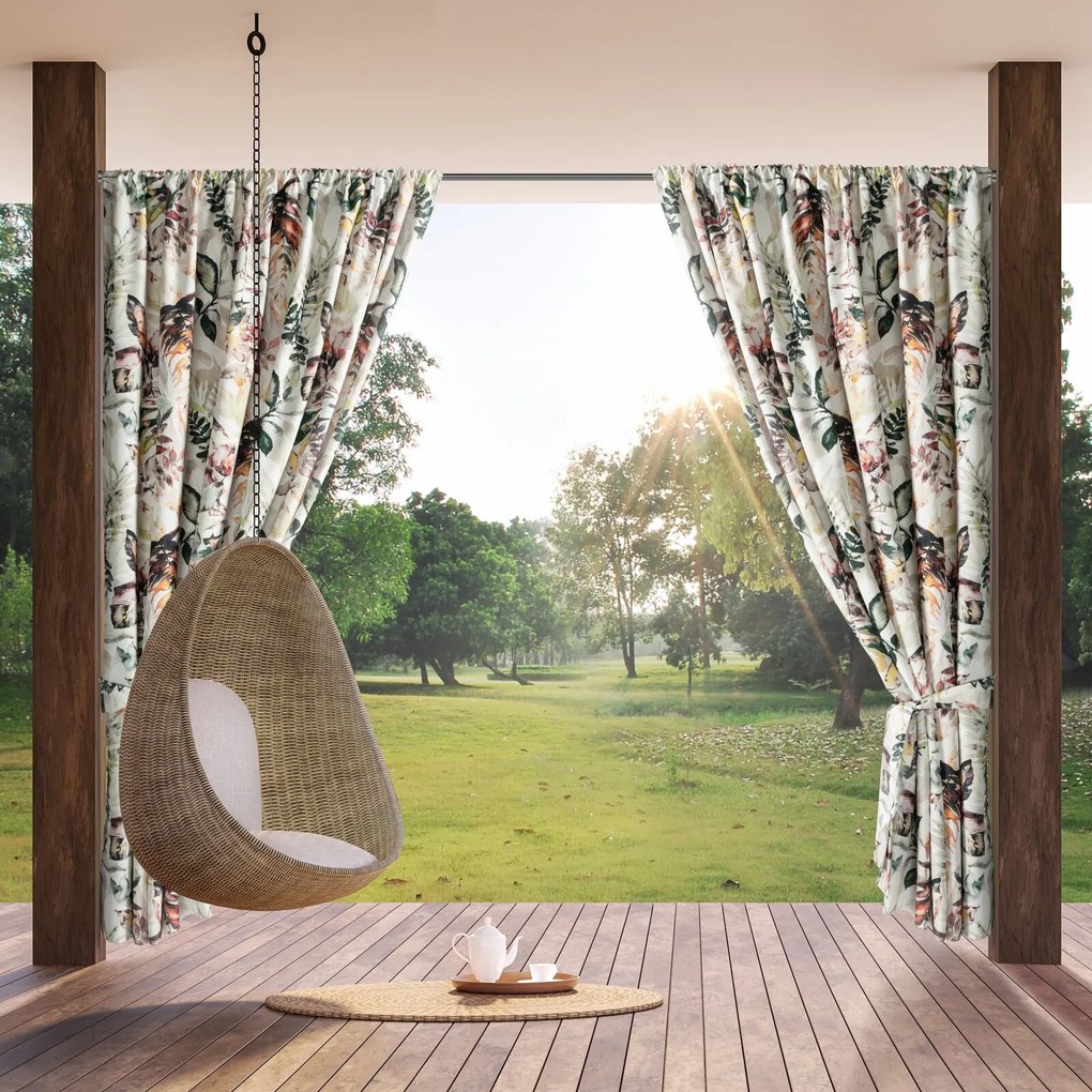 ZAHRADNÍ VODĚODOLNÝ ZÁVĚS NA PÁSCE GARDEN2 155X200 CM LISTY