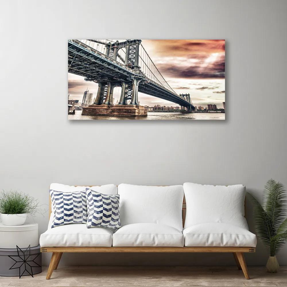 Obraz na plátně Most Město Architektura 140x70 cm