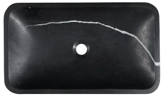 Sapho Blok Kamenné umyvadlo 60x11x35 cm, černý matný Marquin 2401-39