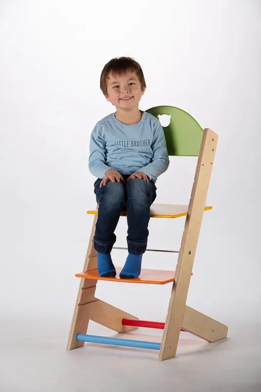 Lucas Wood Style rostoucí židle MIXLE -  bílá/ořech rostoucí židle MIXLE: Autíčko