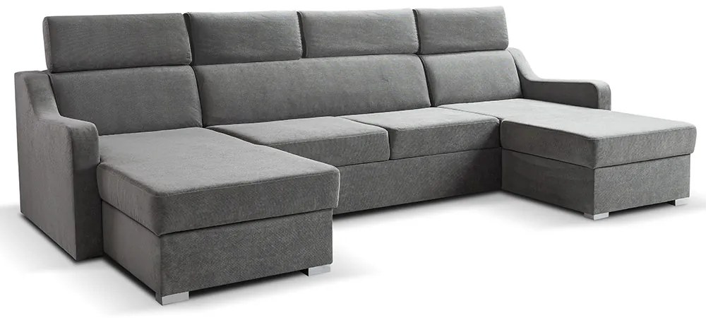 Sedací souprava MIKELI U | 158x288x158 cm | rozkládací + 2x úložný prostor | pretty 17 šedá