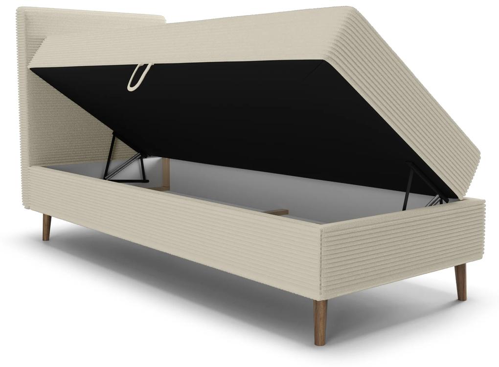 Jednolůžková postel 90 cm Napoli Comfort (krémová) (s roštem, s úl. prostorem). 1082510