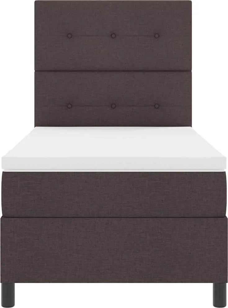 Postel s boxspringem s čelo Tmavě hnědá 80 x 200 cm textil 3339346