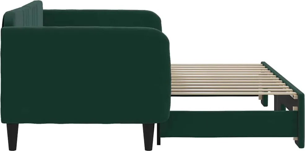 Válenda s přistýlkou tmavě zelená 90 x 200 cm samet 3197065