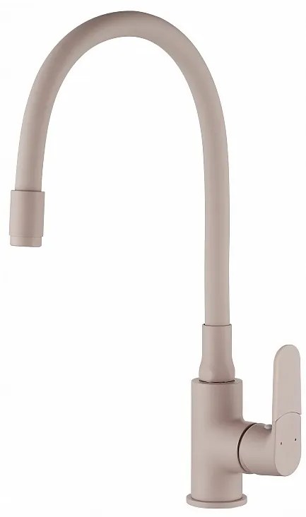 Invena Jóga, stojánková dřezová baterie s flexibilním ramenem, béžová, BZ-32-P03-C