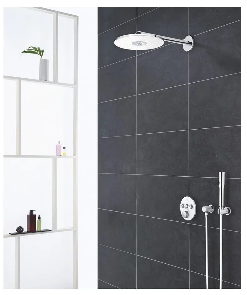 Grohe Rainshower 310 SmartActive - Set hlavové sprchy s 2 režimy proudů, měsíční bílá 26475LS0