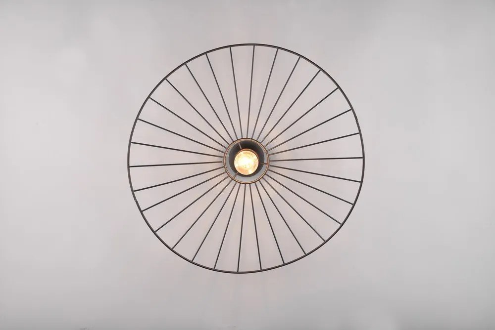 Matně černé stropní svítidlo ø 60 cm Chapeau – Reality