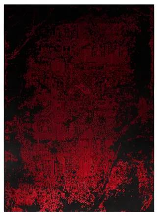 Moderní koberec VINCI 1524 Ornament vintage Strukturální červený velikost 140x190 cm | krásné koberce cz