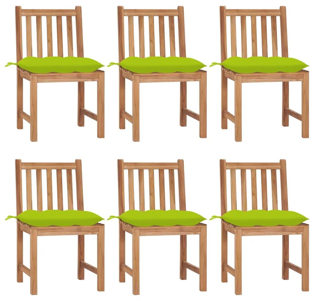 Zahradní židle 6 ks s poduškami masivní teak,  3073141
