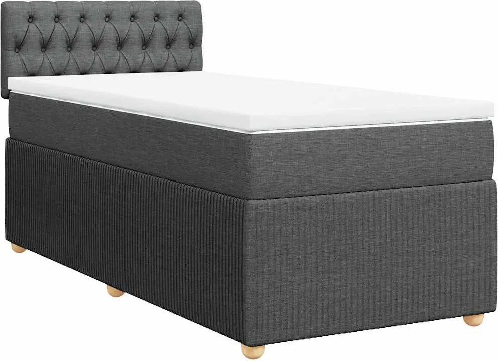 Box spring postel s matrací tmavě šedá 100 x 200 cm textil 3287375