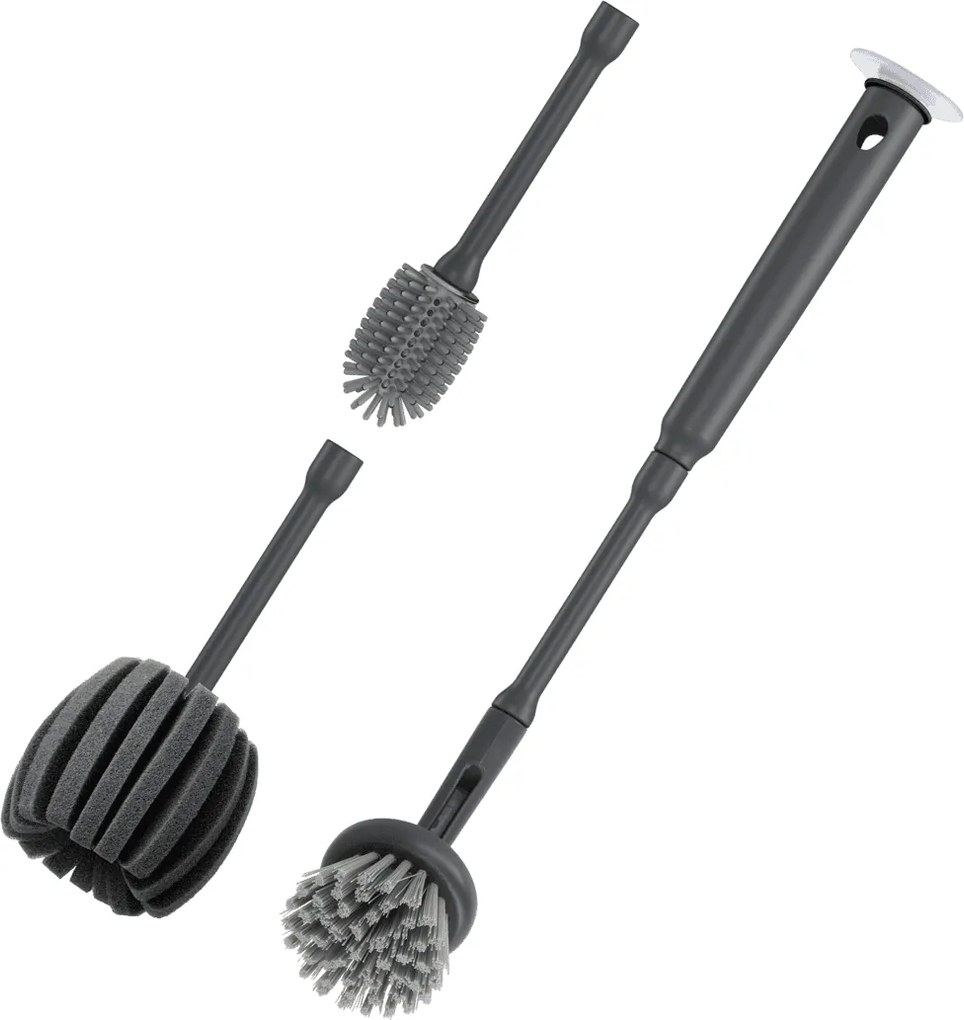 METALTEX Sada 3 kartáčů na nádobí a sklenice - BRUSH UP (1x násada + 3x hlavice)