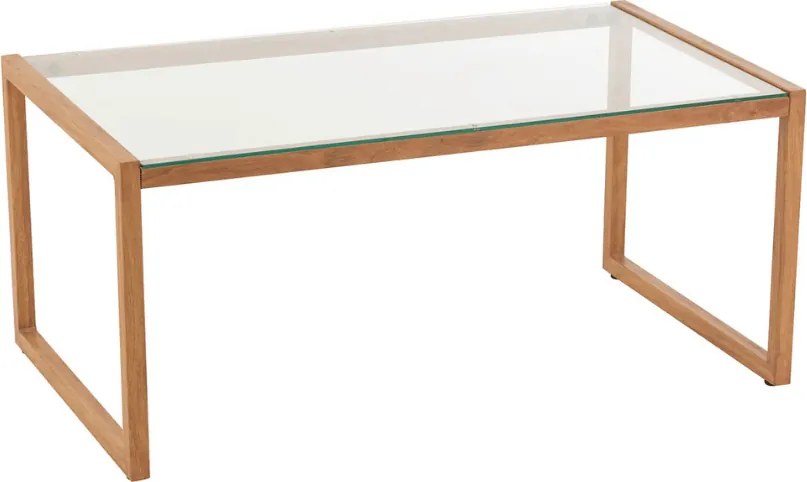 Konferenční stolek NATURELE se skleněnou deskou 90x50 cm, hnědý