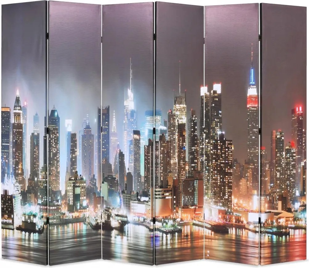 Fionshop 262995560 Skládací paraván 228 x 170 cm New York by Night