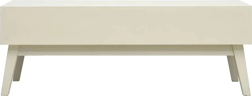 Konferenční stolek 2 zásuvky vyřezávaný šedý 110x50x40 cm dřevo 285751