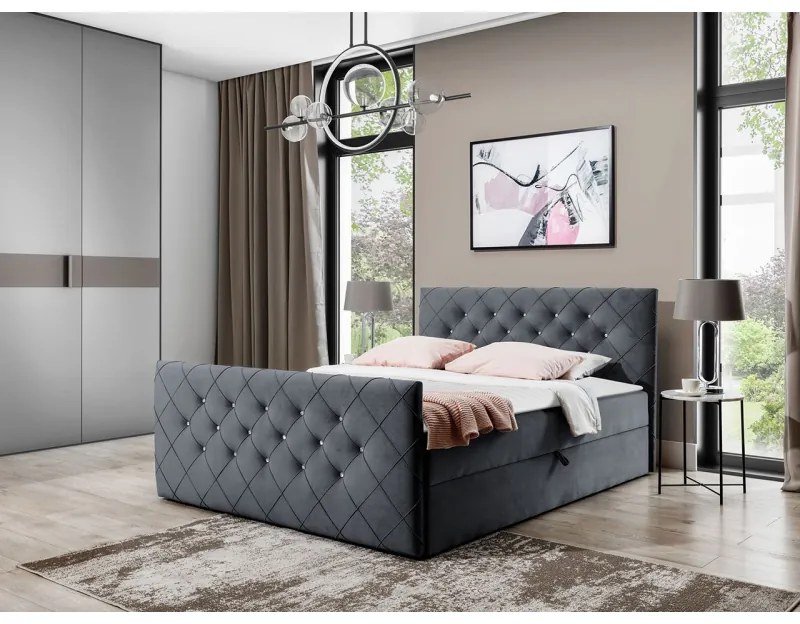 Kontinentální postel Dotan, Rozměr postele: 200x200, Barva:: Amor Velvet 4306