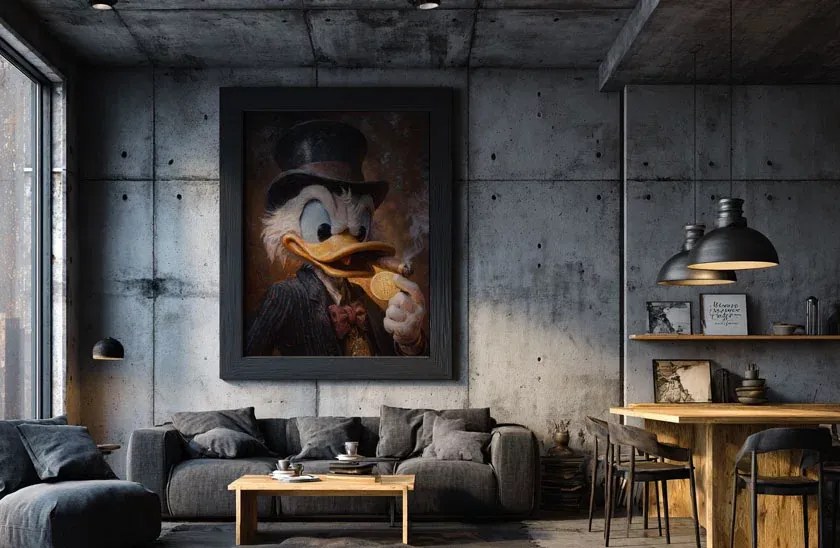 Zlatý magnát - obraz - Stylizovaná postava v luxusním retro stylu 52 - A2 – 420 × 594 mm - 469 Kč