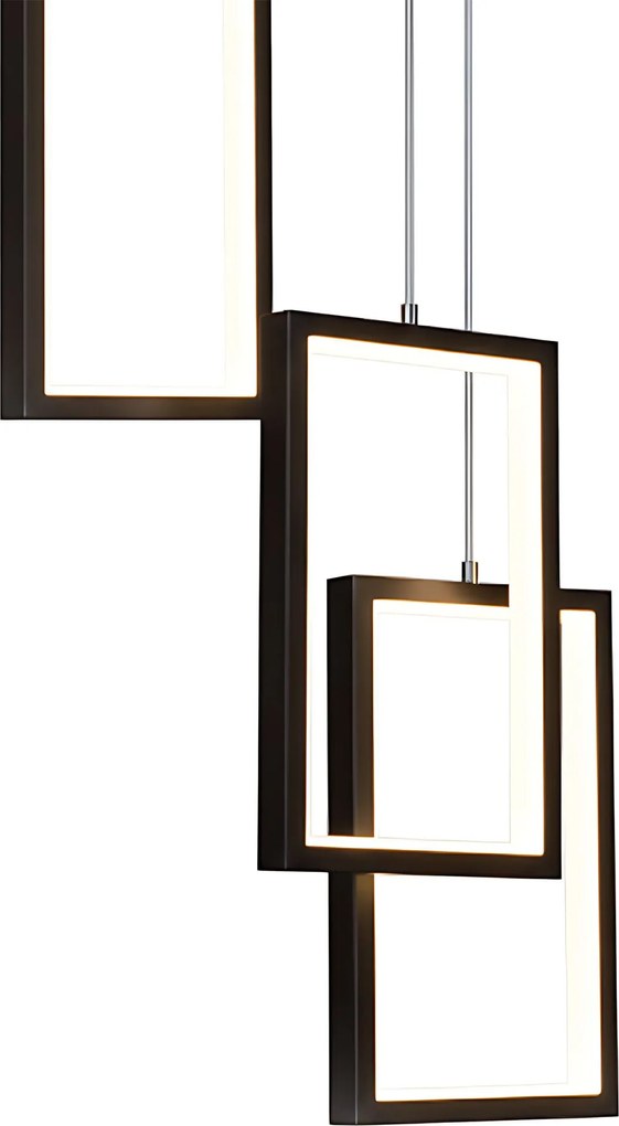 Toolight Závěsné moderní LED osvětlení Rectangle D106 LHJ089-7CP černé