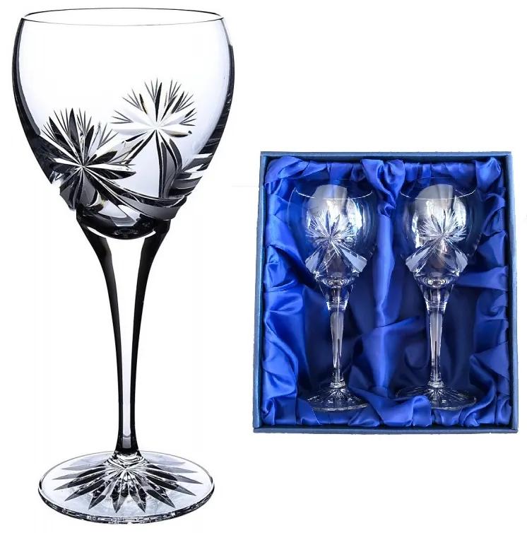 Onte Crystal Bohemia Crystal ručně broušené sklenice na bílé víno Mašle 270 ml 2KS