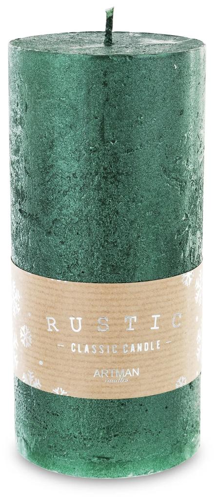 Svíčka zelená metalická Rustic 142953