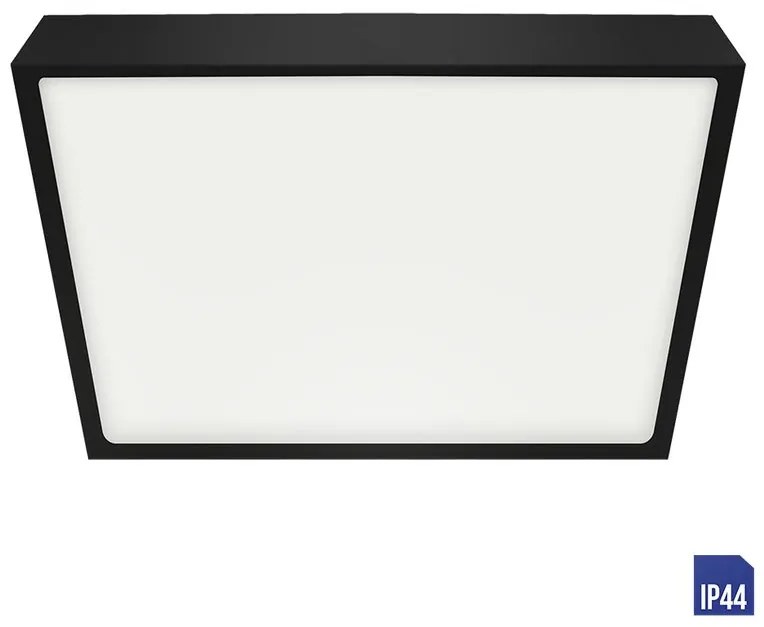 EMITHOR Stropní LED osvětlení do koupelny LENYS III, 24W, denní bílá, 24x24cm, hranaté, černé 49049