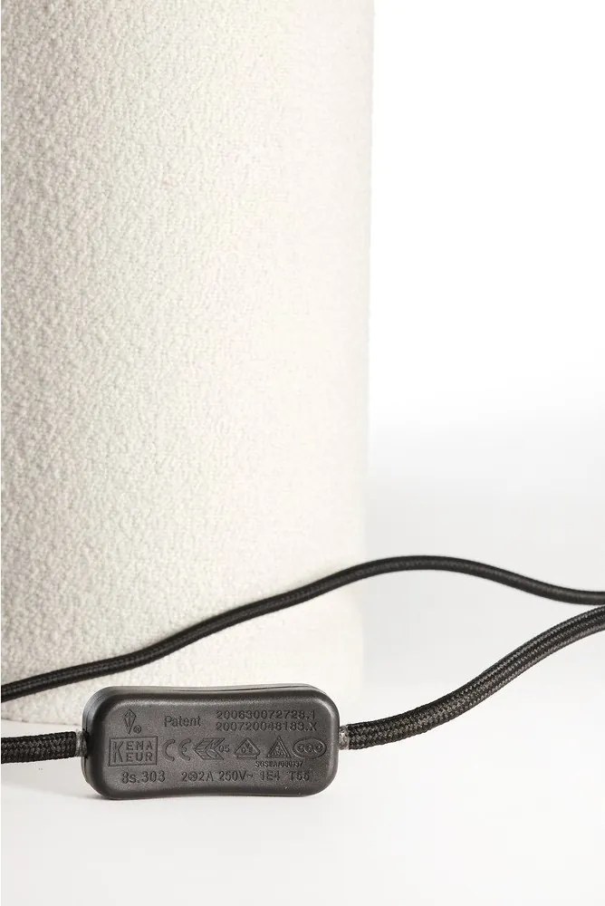 Stolní lampa v lososové barvě/krémová s textilním stínidlem (výška 50 cm) Musaby – Light & Living