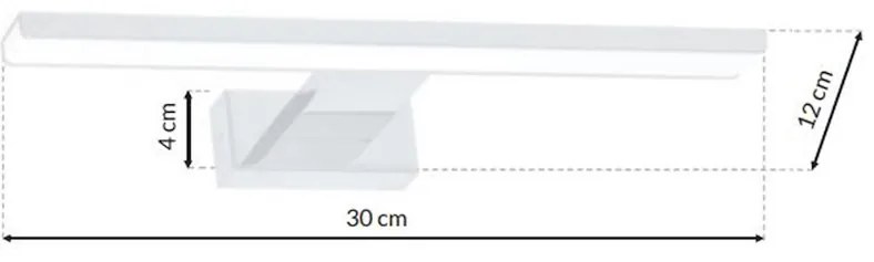 Nástěnné LED svítidlo Shine2, 1x LED 7w, 4000k, (30 cm), w