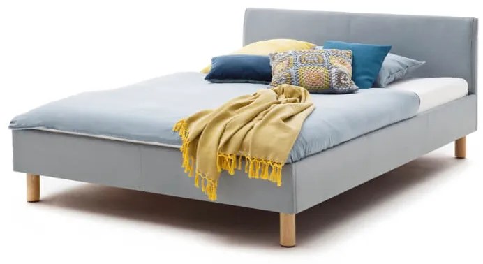 Čalouněná postel adela 140 x 200 modrá MUZZA