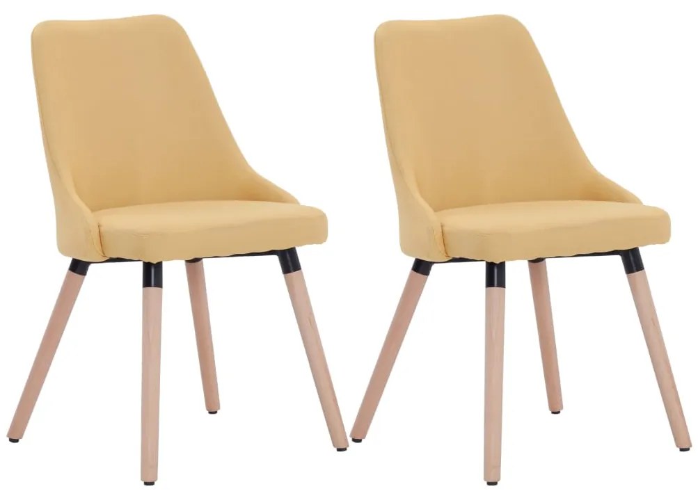 vidaXL 283632 Marketos Dining Chairs 2 pcs Yellow Fabric