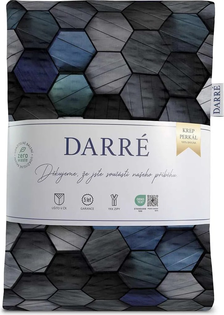 Krepové prodloužené povlečení Earth - modré Velikost: 140 x 220 + 70 x 90