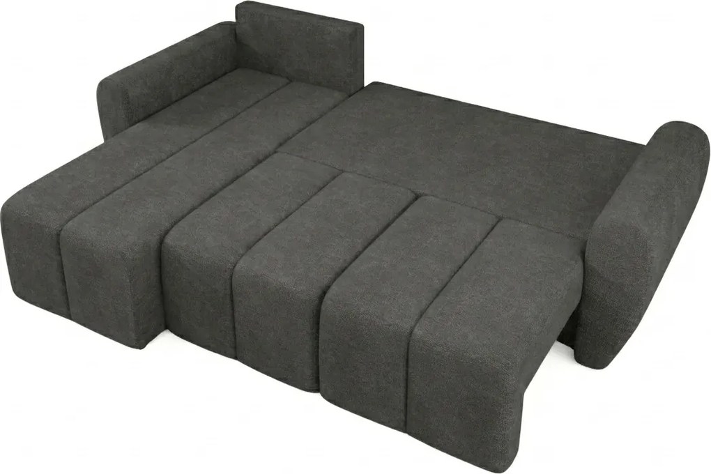 Rozkládací oboustranná sedací souprava do L SEVIO 246x145 cm, tmavě šedá + 2 polštářky ZDARMA