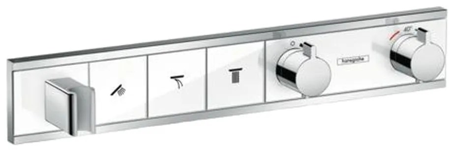 Hansgrohe RainSelect, termostatická sprchová baterie pod omítku, na 3 výstupy, bílá/chromová, 15356400
