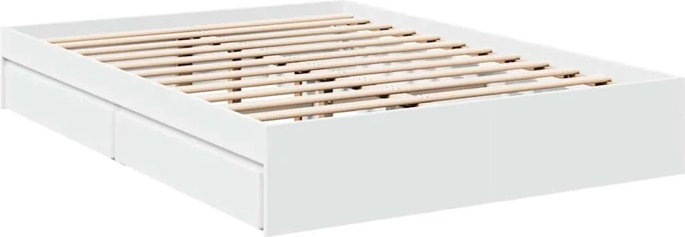 Rám postele se zásuvkami bílý 140 x 190 cm kompozitní dřevo 3280685