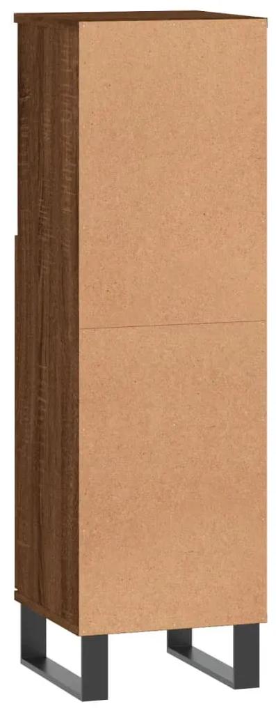 Koupelnová skříňka hnědý dub 30 x 30 x 100 cm kompozitní dřevo