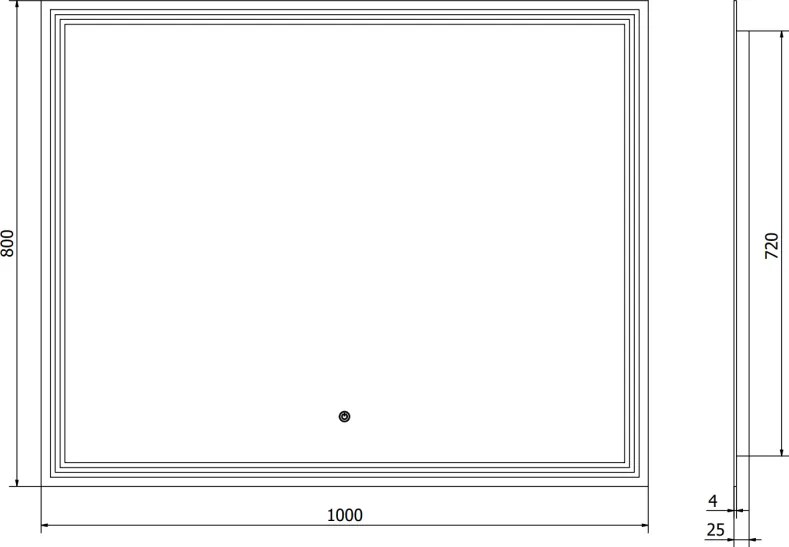 Mexen Taco, LED koupelnové zrcadlo s podsvícením 100 x 80 cm, 6000K, ochrana proti zamlžování, 9805-100-080-611-00