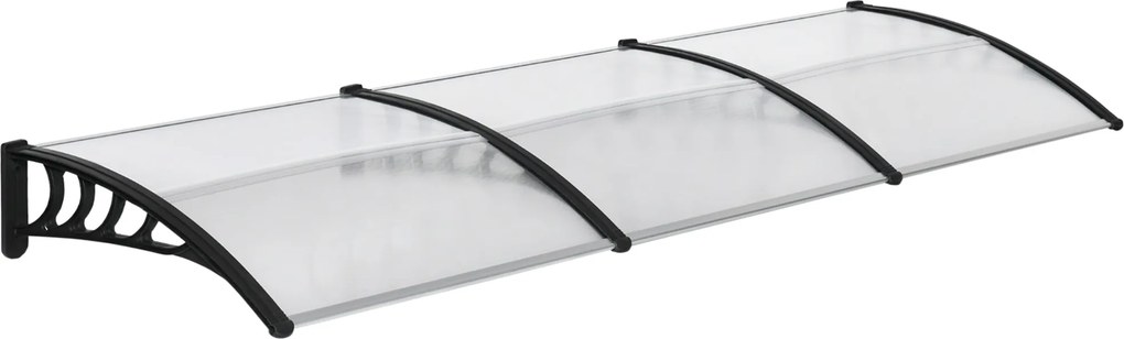 Outsunny 303x96 cm Ochranná Markýza pro Venkovní Dveře a Okna proti Slunci a Dešti s Hliníkovou Slitinou a Průhledným Polykarbonátem