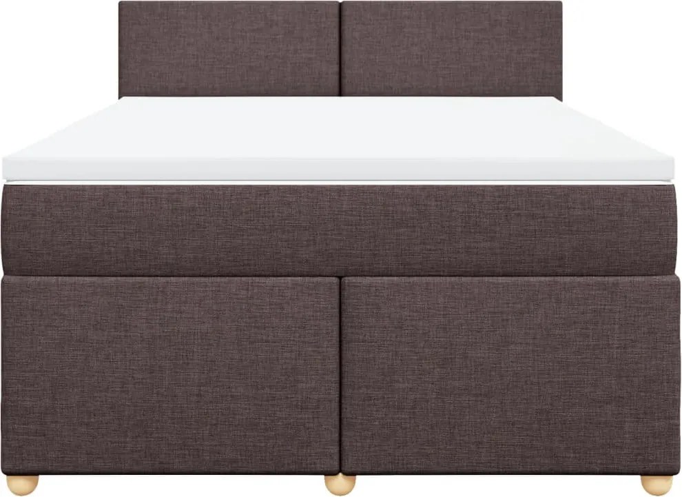 Box spring postel s matrací tmavě hnědá 140x200 cm textil 3288999