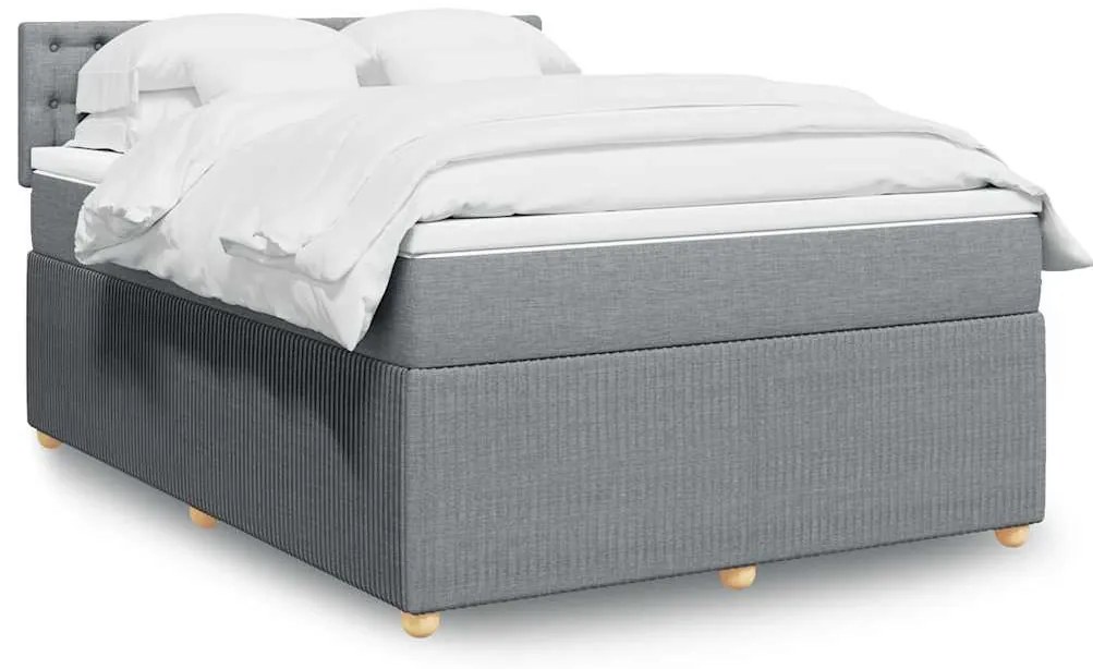 Box spring postel s matrací světle šedá 140 x 190 cm textil 3287465