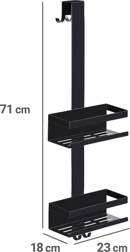 Dvouúrovňová koupelnová polička z nerezové oceli BRIBANO, bez vrtání